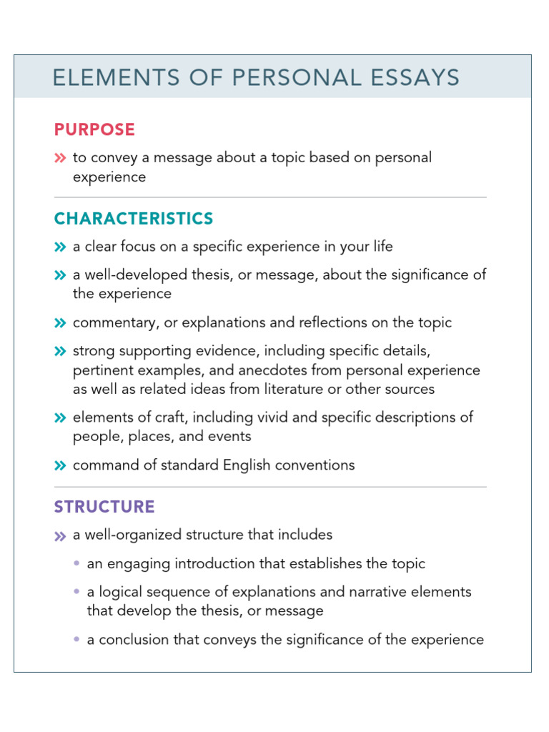 Elements of Personal Essays | PDF