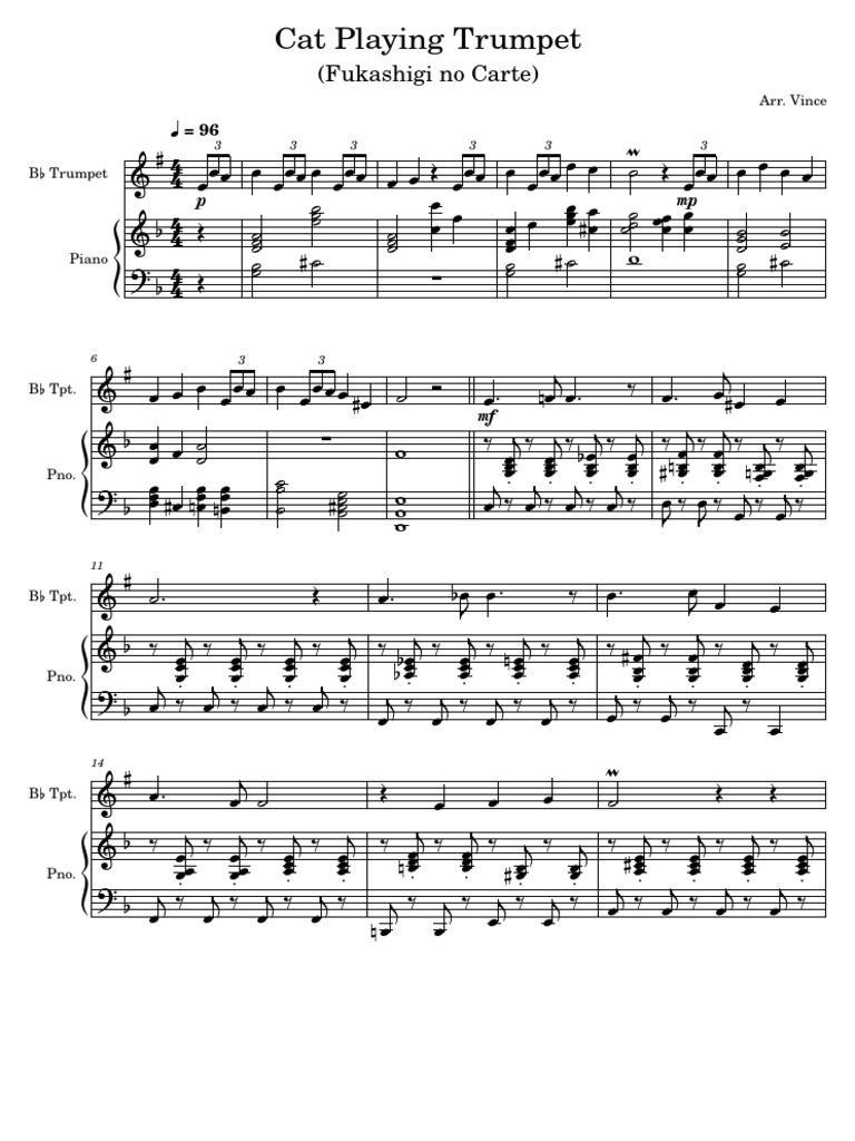 Cat Playing Trumpet | PDF
