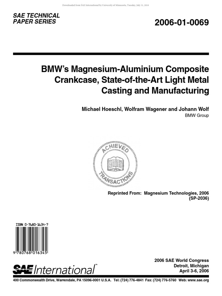 BMW's Magnesium-Aluminium Composite Crankcase, State-of-the-Art Light ...