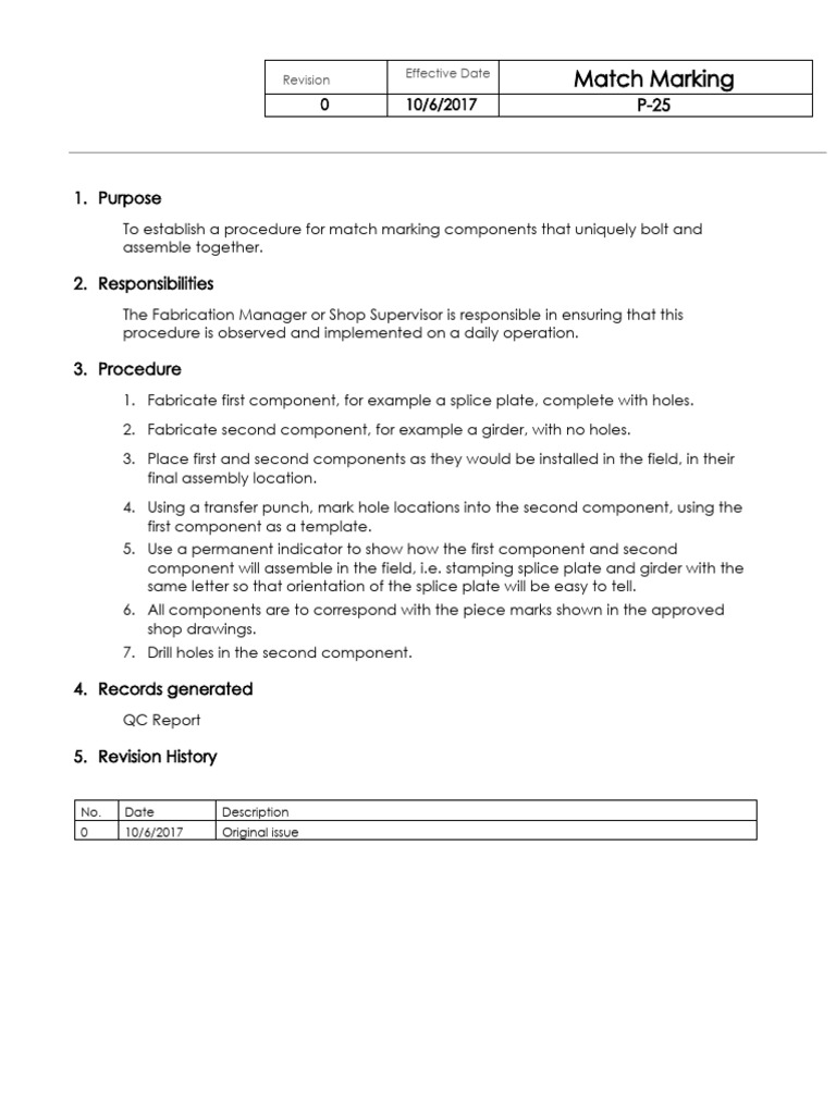 Match Marking Procedure Guide | PDF