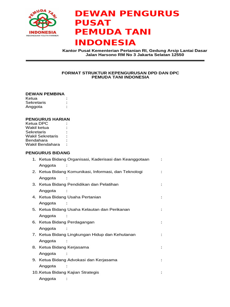 Format Struktur DPD Dan DPC | PDF