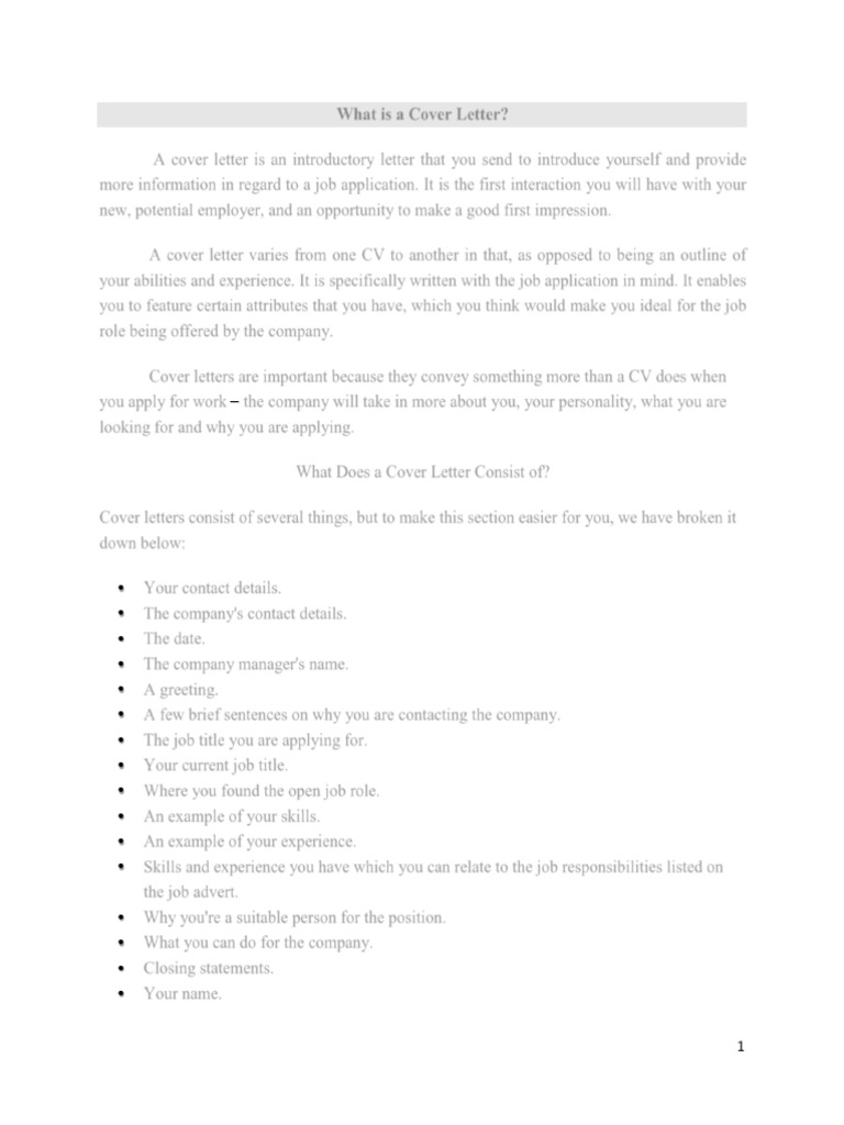 Understanding Cover Letters Explained | PDF