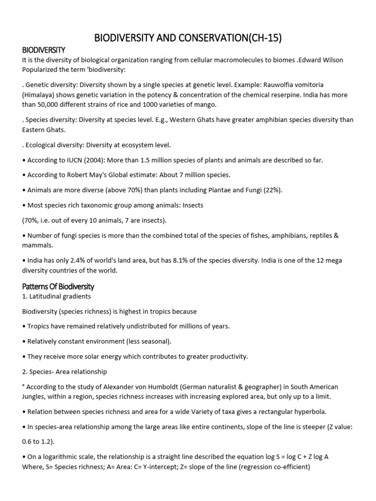 Biodiversity and Conservation | PDF | Biodiversity | Conservation Biology