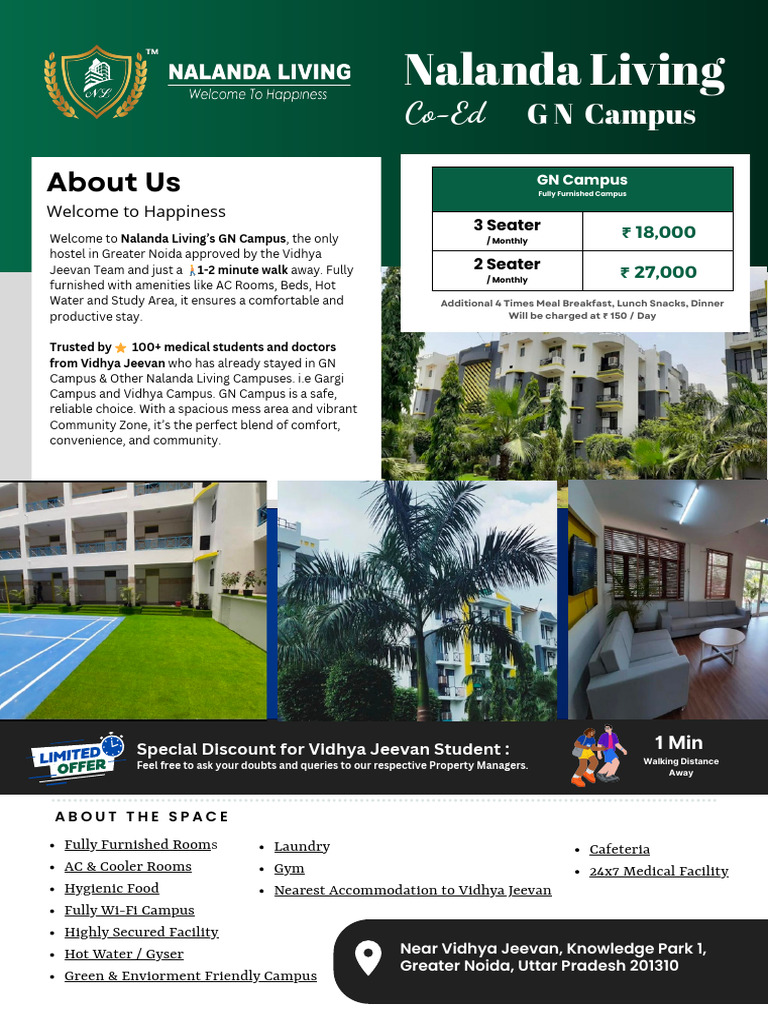 Nalanda Living Hostels in Greater Noida | PDF | Meal