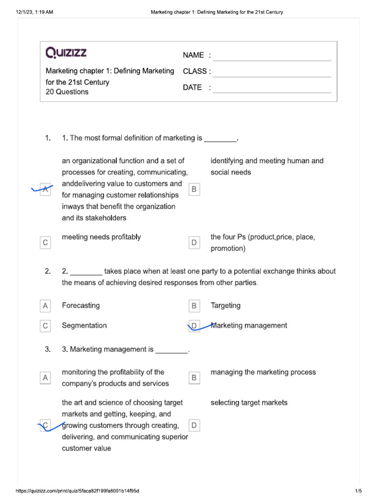 Quiz Questions | PDF