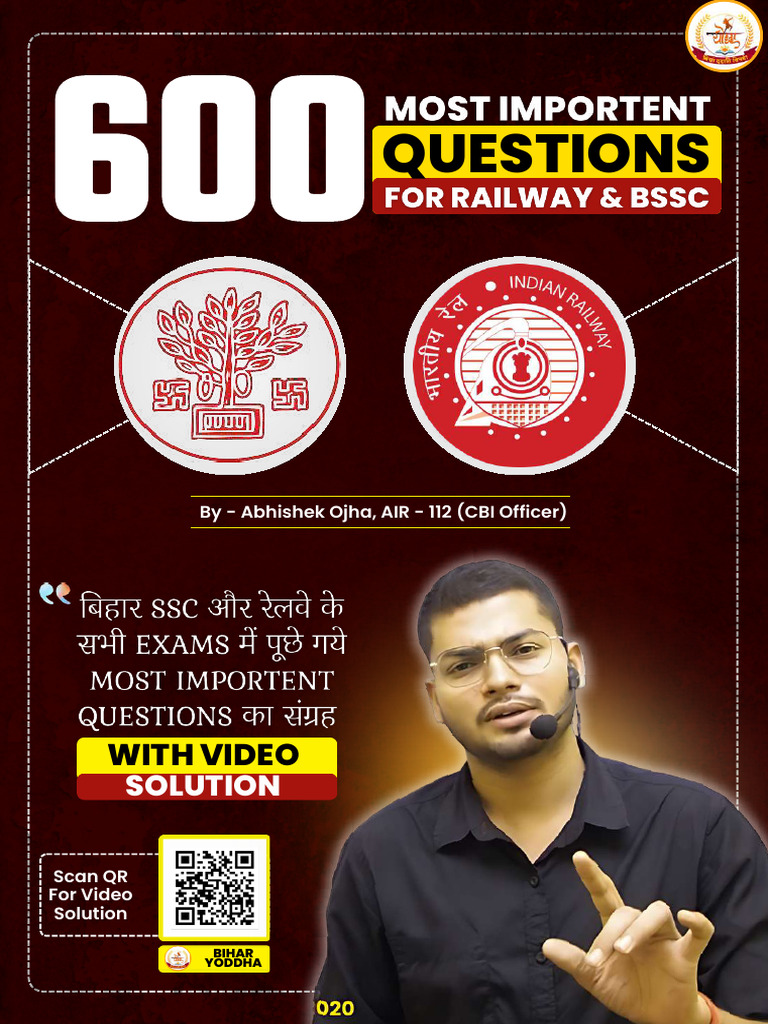 600 Most Important Questions by Abhishek Ojha Sir MATHS | PDF
