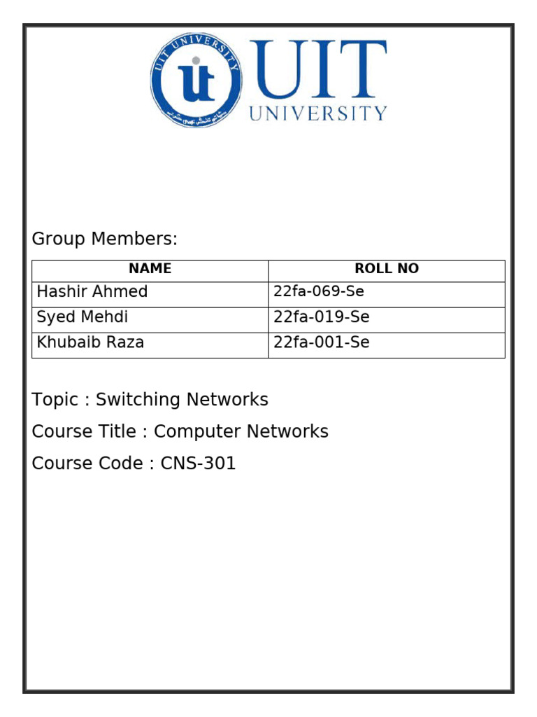 CNS( switching networks) | PDF | Computer Network | Communication