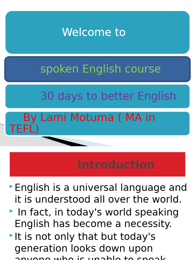 SPOKEN ENGLISH PPT (1) | PDF | English Language | Linguistics