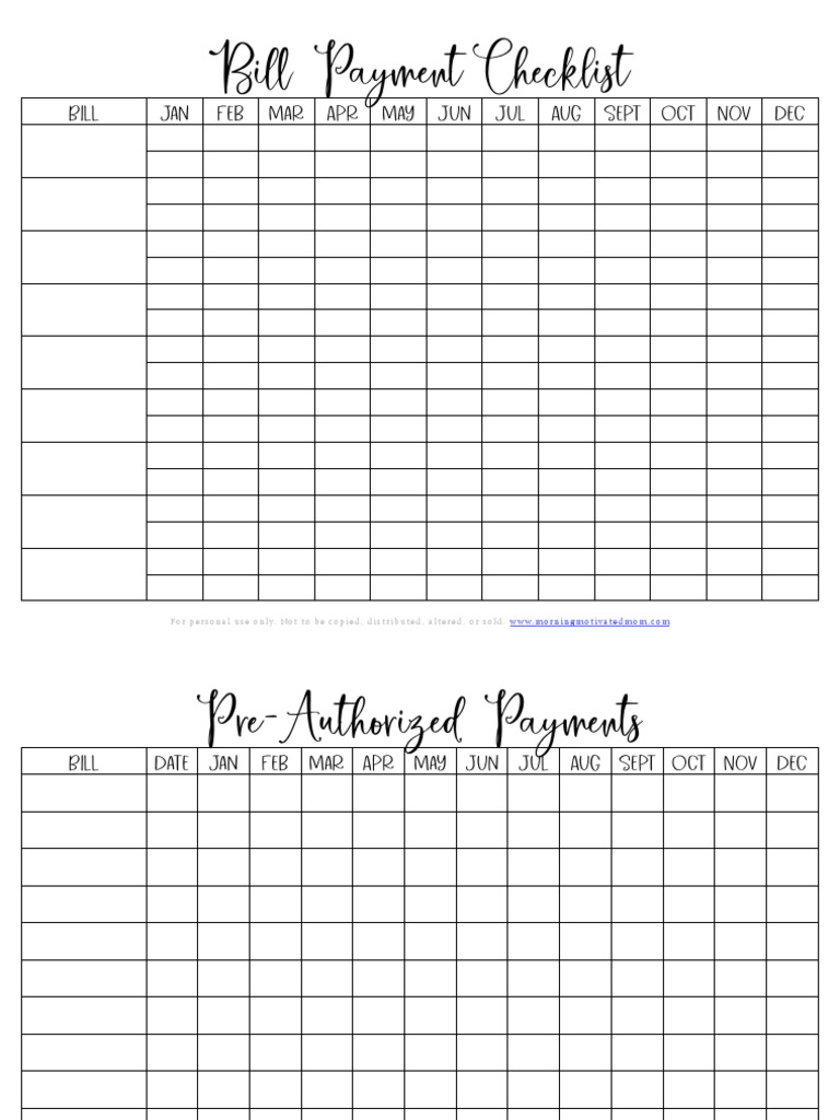 How To Organize Your Bills Printables | PDF