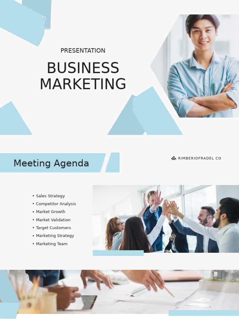 Blue Business Marketing Presentation Template | PDF | Marketing | Business