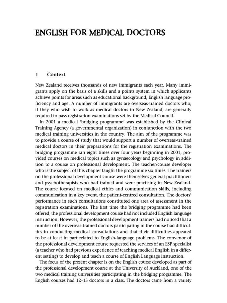 ESP Session 5 Sample Case Study - Doctors | PDF | English Language ...