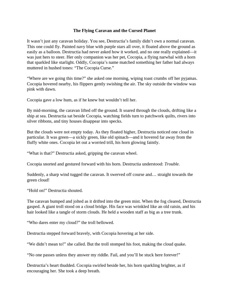 The Flying Caravan and The Troll in The Green Cloud | PDF