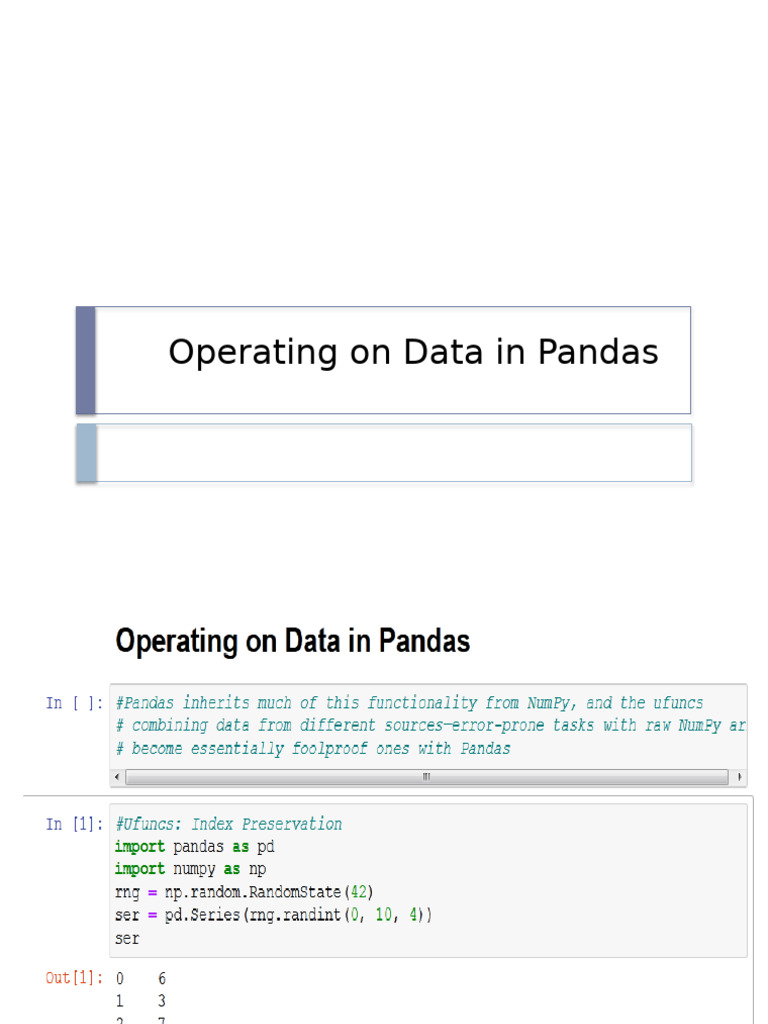 Pandas Operating On Data | PDF
