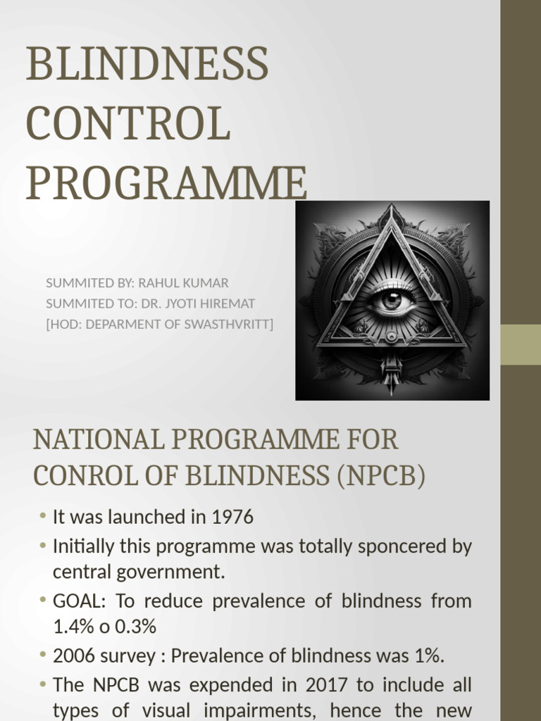 Blindness Control Programme 2 | PDF | Visual Impairment | Ophthalmology