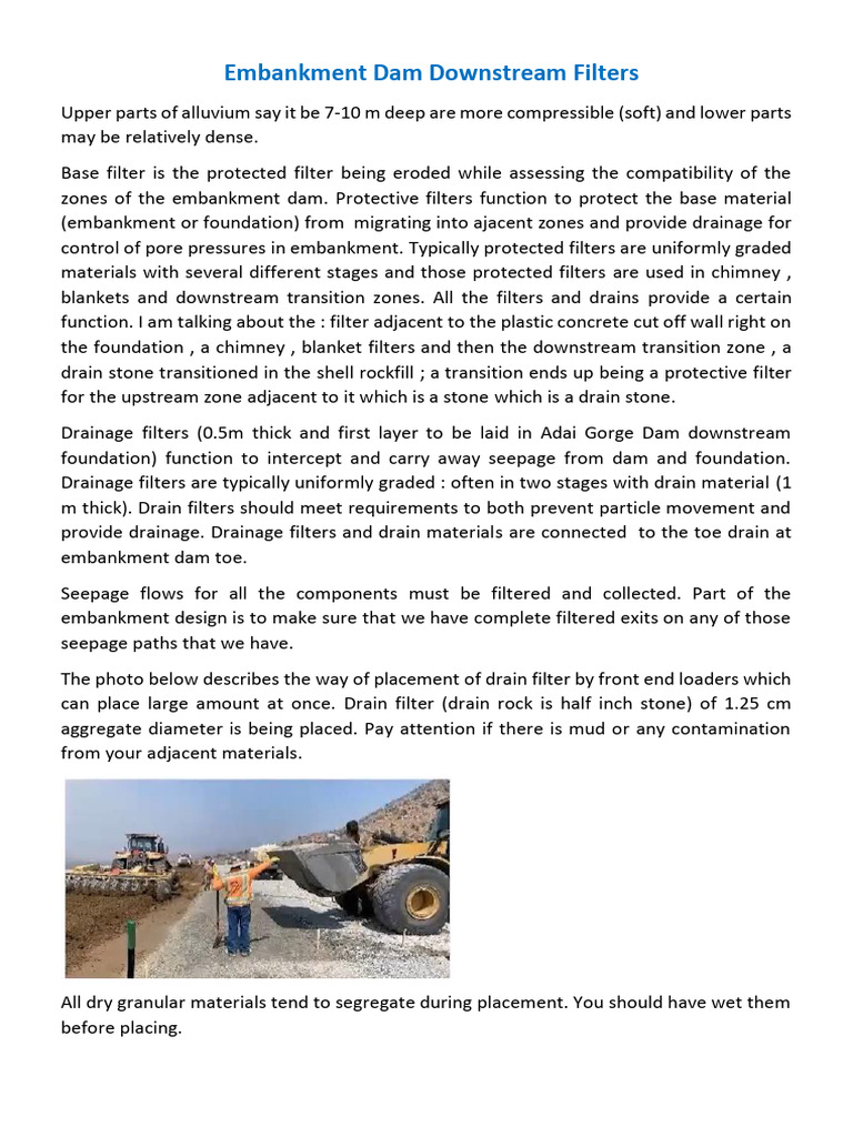 Embankment Dam Downstream Filters | PDF | Dam | Soil Mechanics