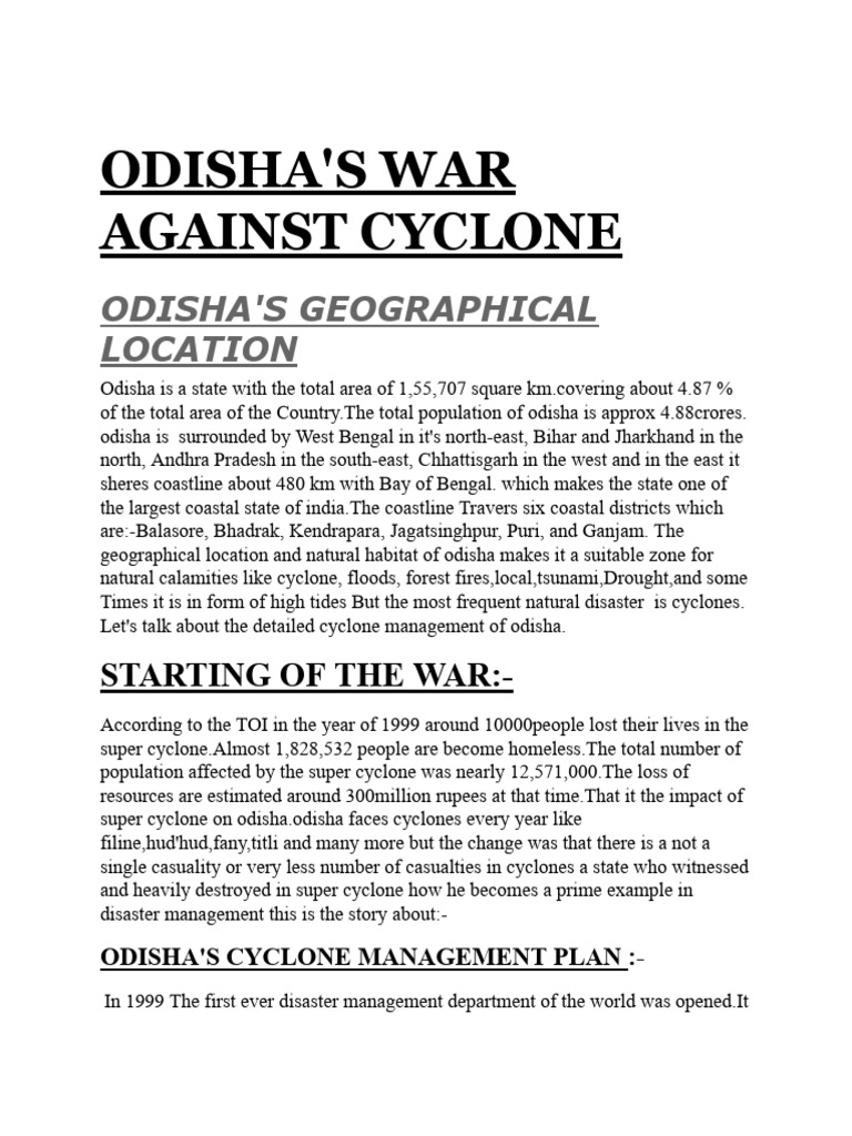 Odisha's Cyclone Management Success | PDF | Tropical Meteorology ...
