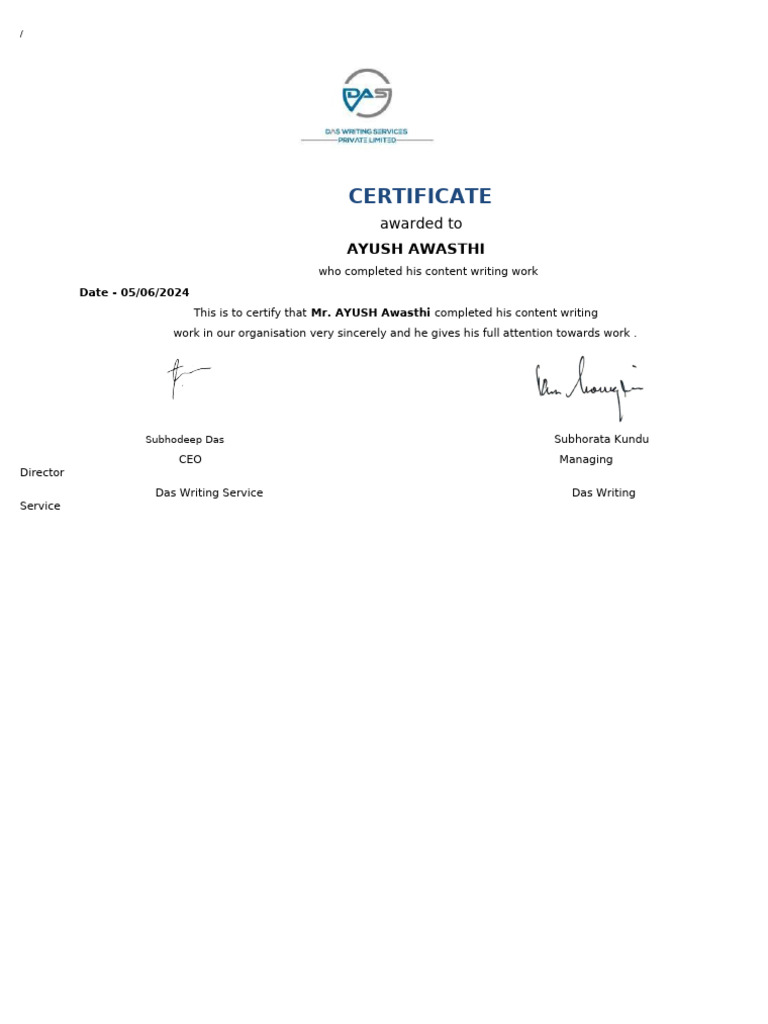 Certificate | PDF