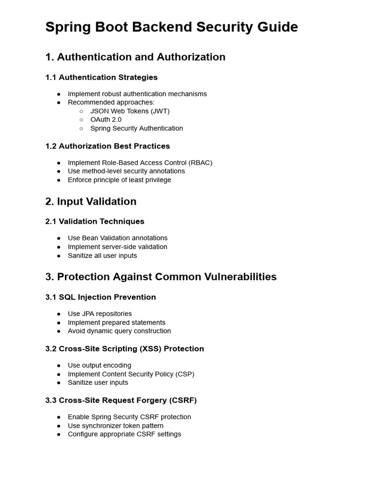 Backend Security Measures | PDF