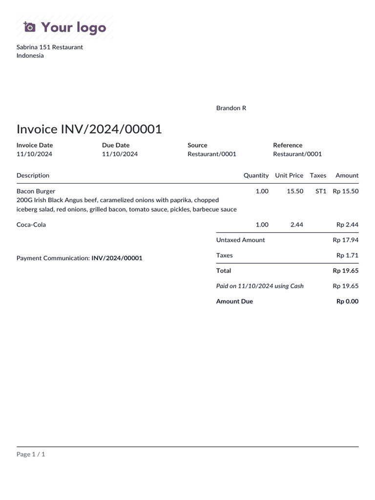 Inv 2024 00001 | PDF