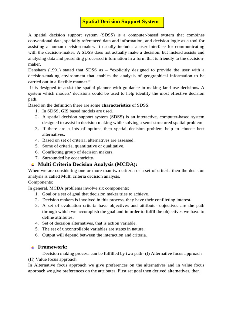 Spatial Decision Support System | PDF | Decision Making | Applied ...