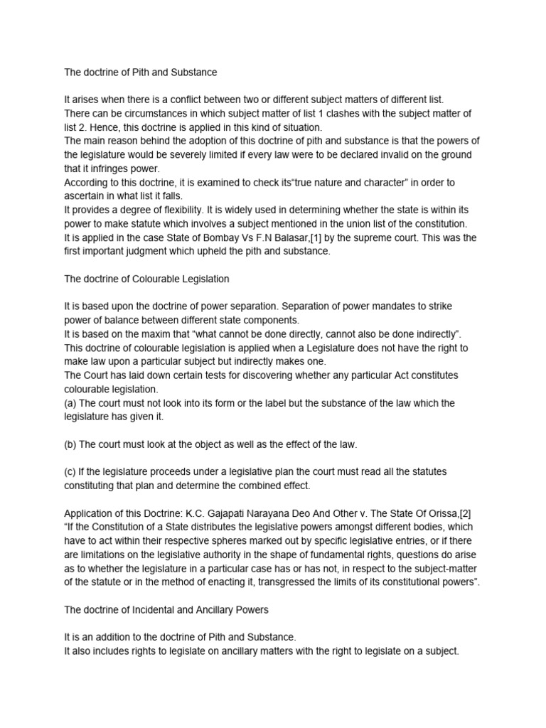 Key Legal Doctrines in Constitutional Law | PDF | Common Law | Public Law
