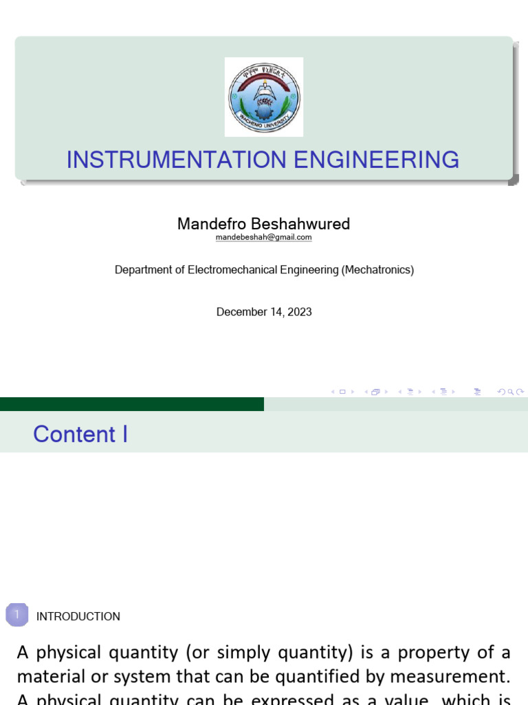 Instrumentation Engineering | PDF | Accuracy And Precision | Instrumentation