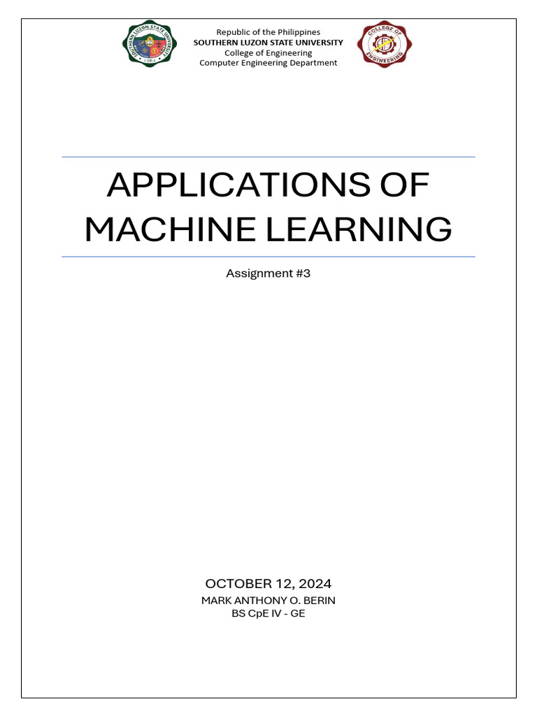 Emerging Technologies Assignment 3 | PDF | Machine Learning | Computer ...