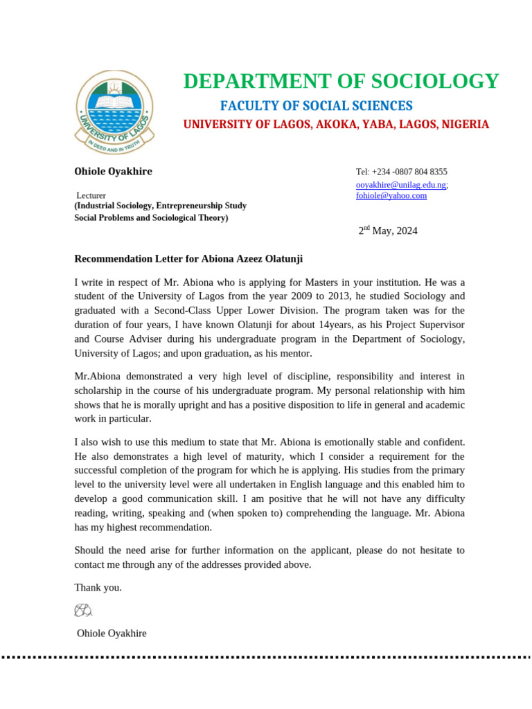 Abiona Reference | PDF