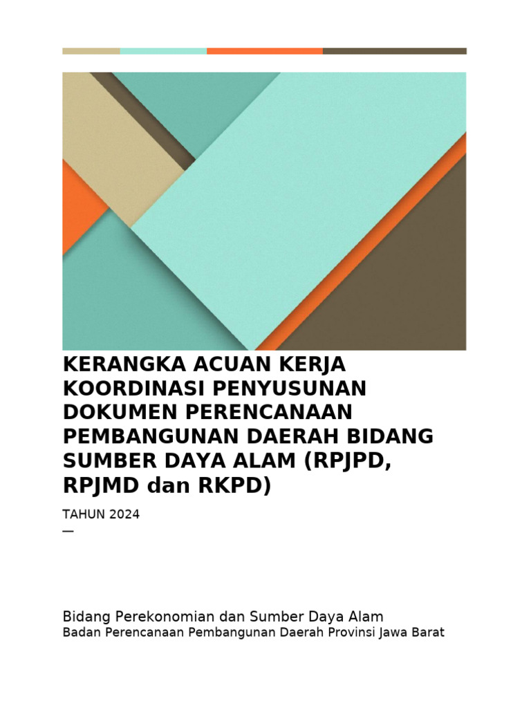 Koordinasi Penyusunan Dokumen Perencanaan Pembangunan Daerah Bidang SDA ...