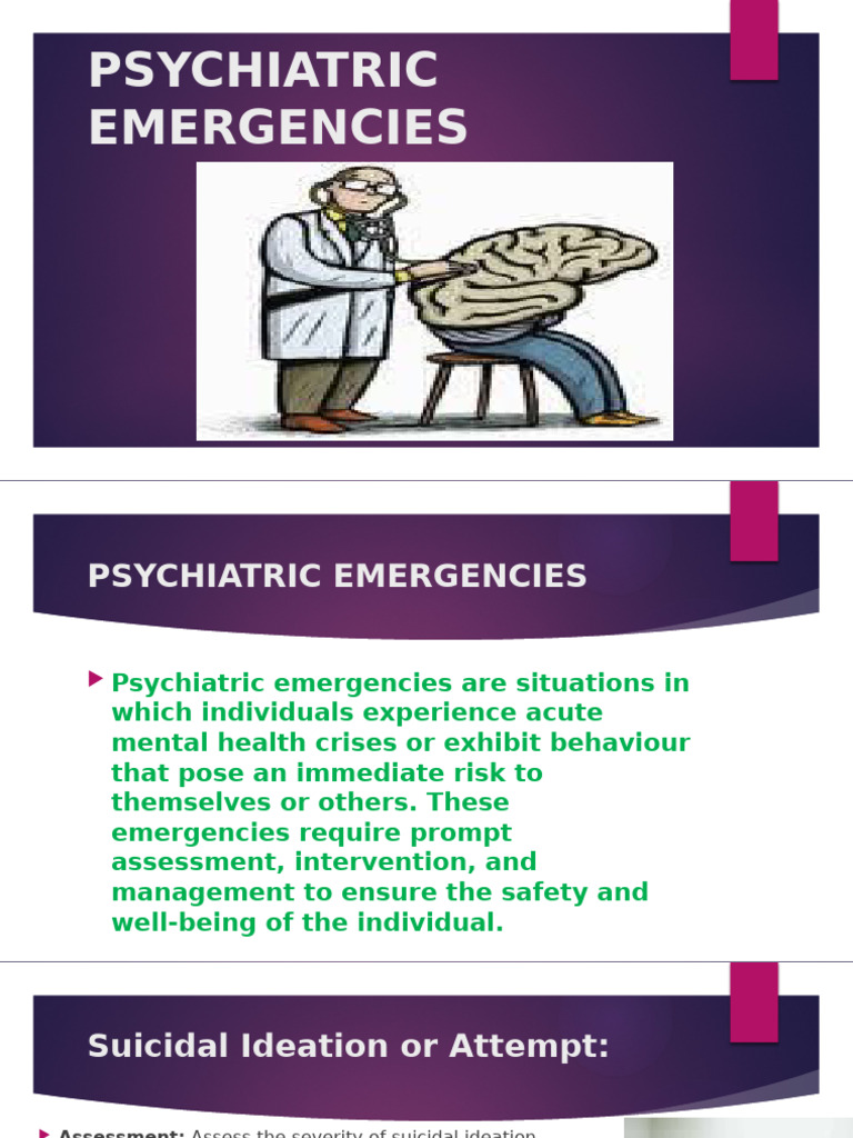 Psychiatric Emergencies | PDF | Mood Disorders | Human Diseases And ...