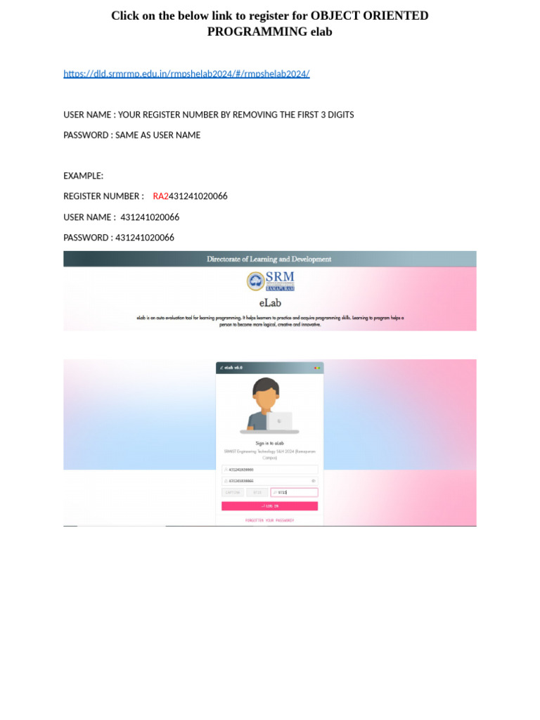 Register for OOP eLab 2024 | PDF