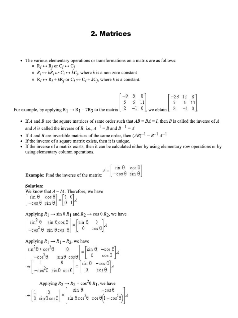 Matrices | PDF