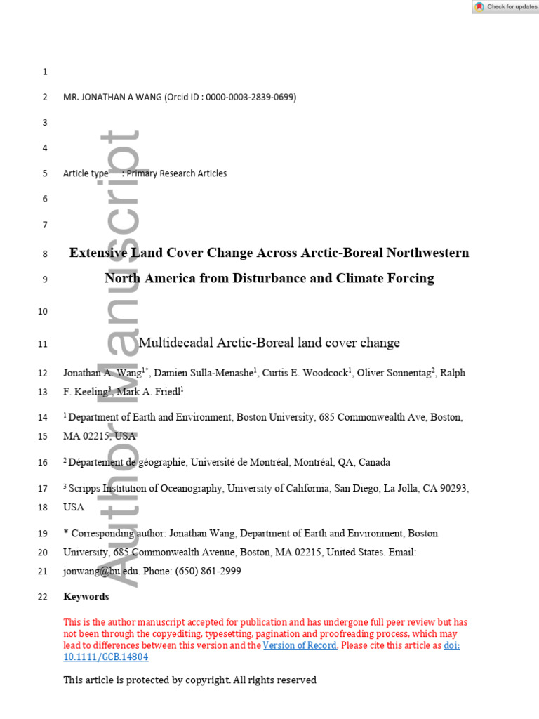 GCB 14804 | PDF | Forests | Disturbance (Ecology)