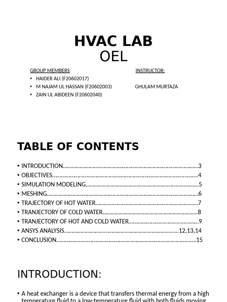 Haider Ali. Hvac Oel | PDF | Heat Transfer | Pipe (Fluid Conveyance)