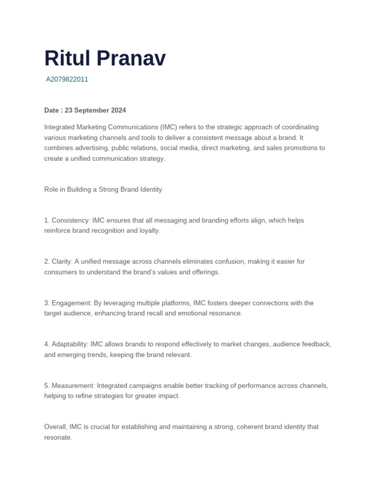 Ritul Pranav ADVT306 Assignment | PDF