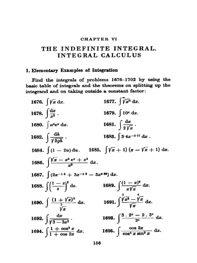 Indefinite Integration GN Berman Sameer Bansal | PDF
