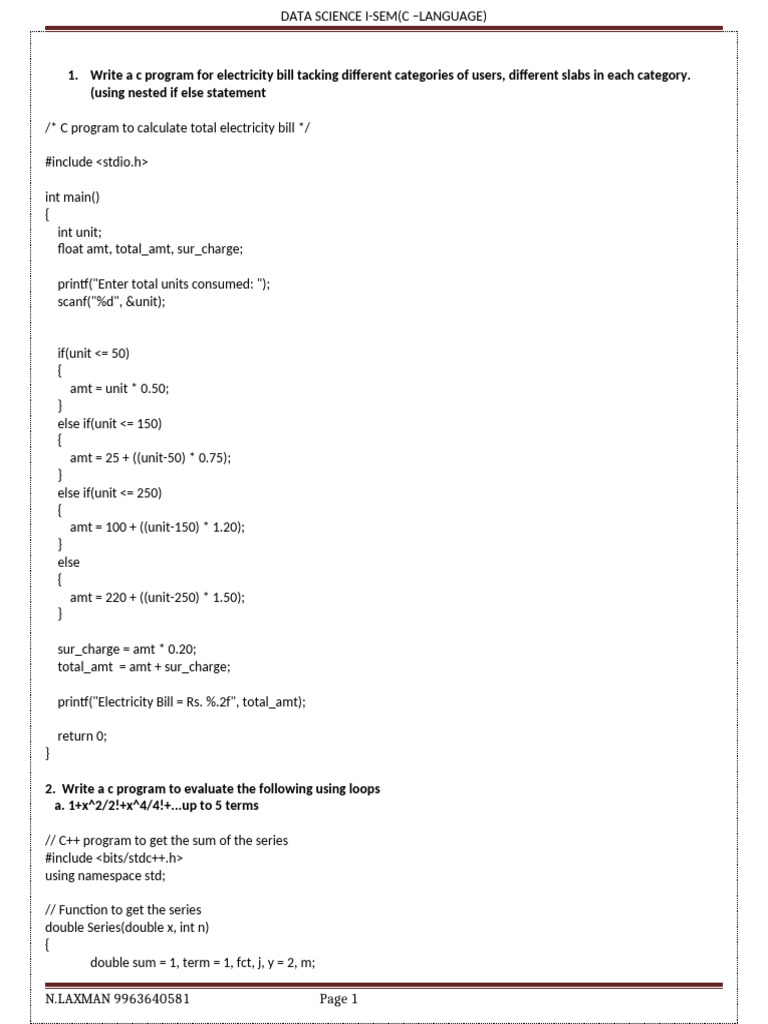 ds sem1 record | PDF | Computer Programming | Computer Science