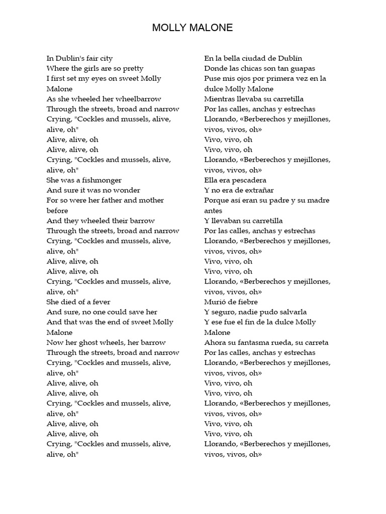 Molly Malone Lyrics | PDF