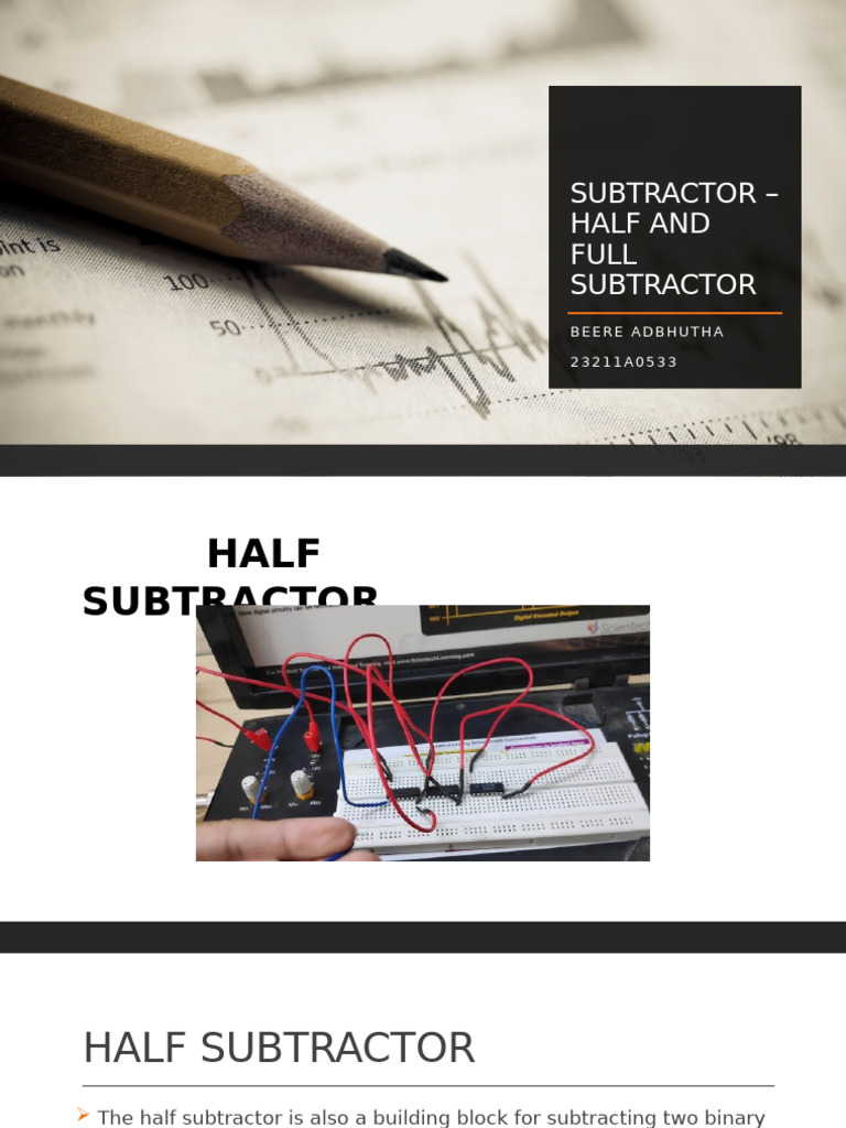 Subtractor - Half and Full Subtractor | PDF