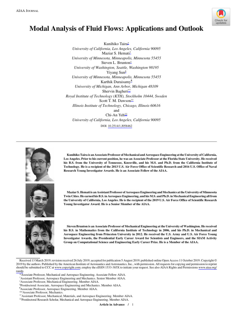 Brunton 2019 Review On Modal Analysis | PDF | Principal Component Analysis | Data