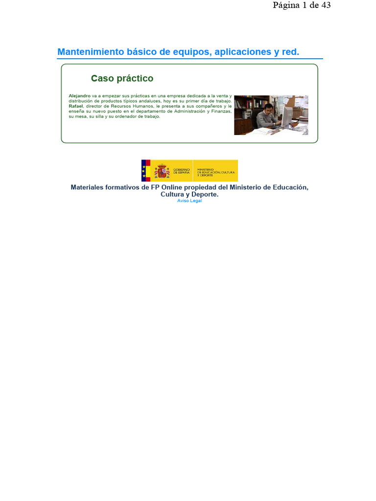 Mantenimiento Básico de Equipos, Aplicaciones y Red | PDF | Ventana (informática) | Periférico
