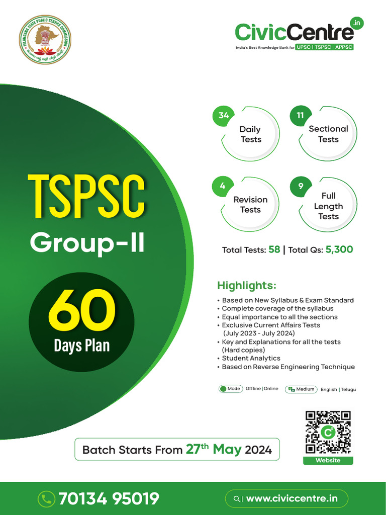 TSPSC Group - II 60 Days Plan | PDF