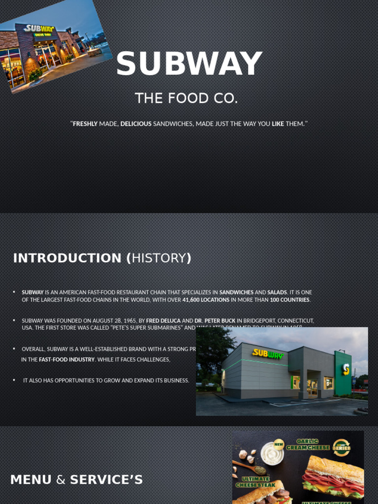 Subway: History, Menu, and Market Insights | PDF | Fast Food | Marketing