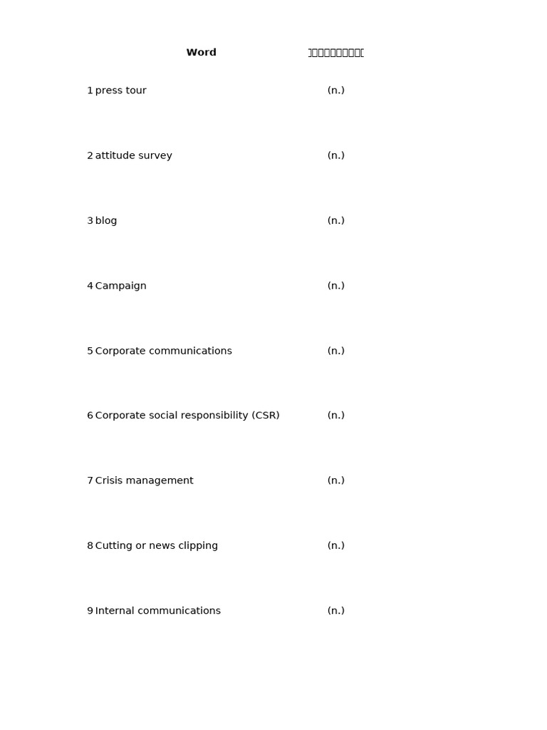 Technical Terms List | PDF