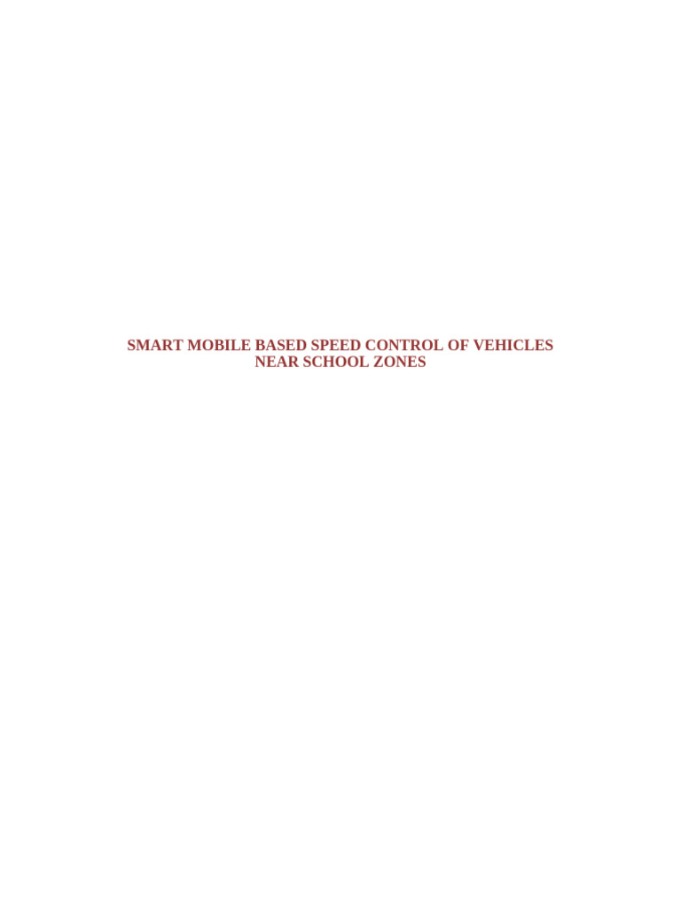Smart Mobile Speed Control for Vehicles | PDF | Android (Operating ...