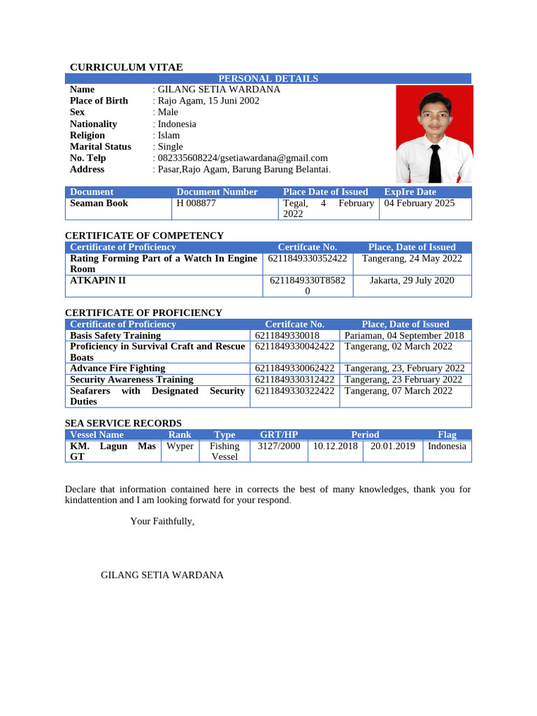 Cv Gilang Pdf