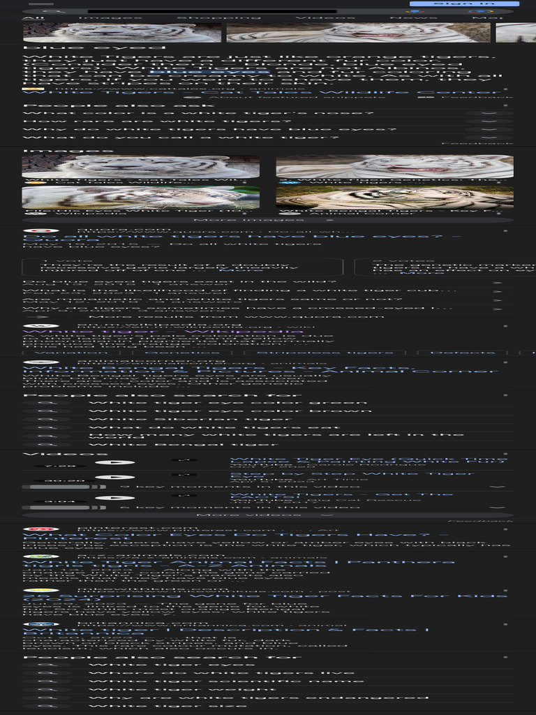 White Tiger Eye Color - Google Search | PDF | Tiger | Eye Color
