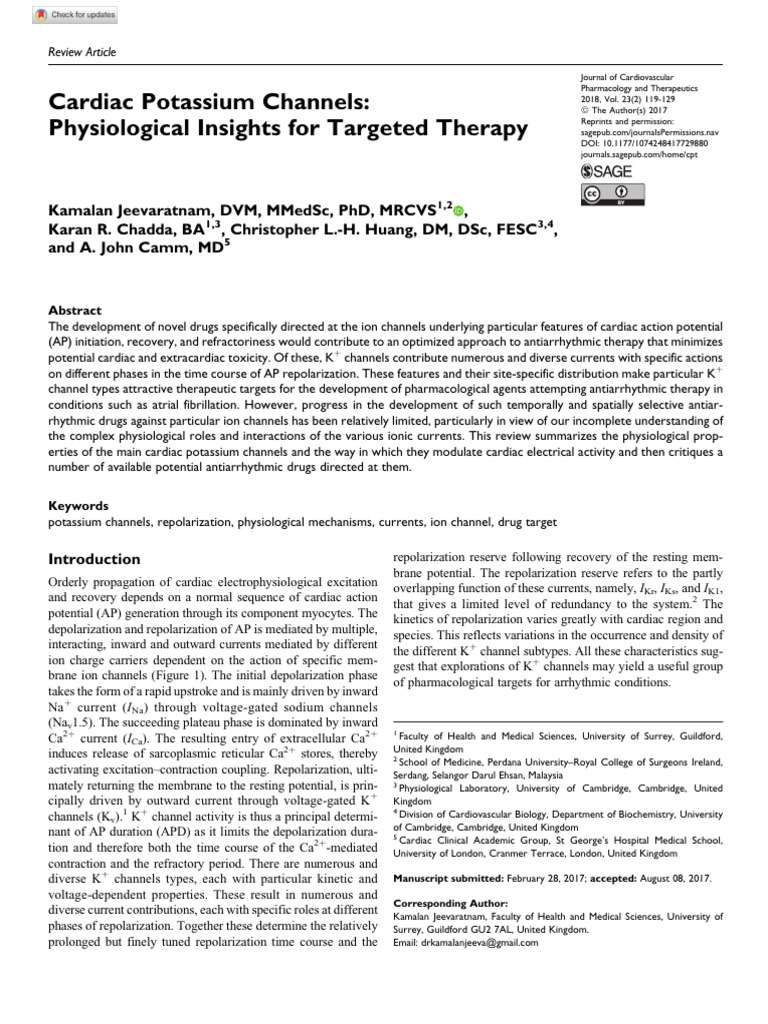 Jeevaratnam Et Al 2017 Cardiac Potassium Channels Physiological ...
