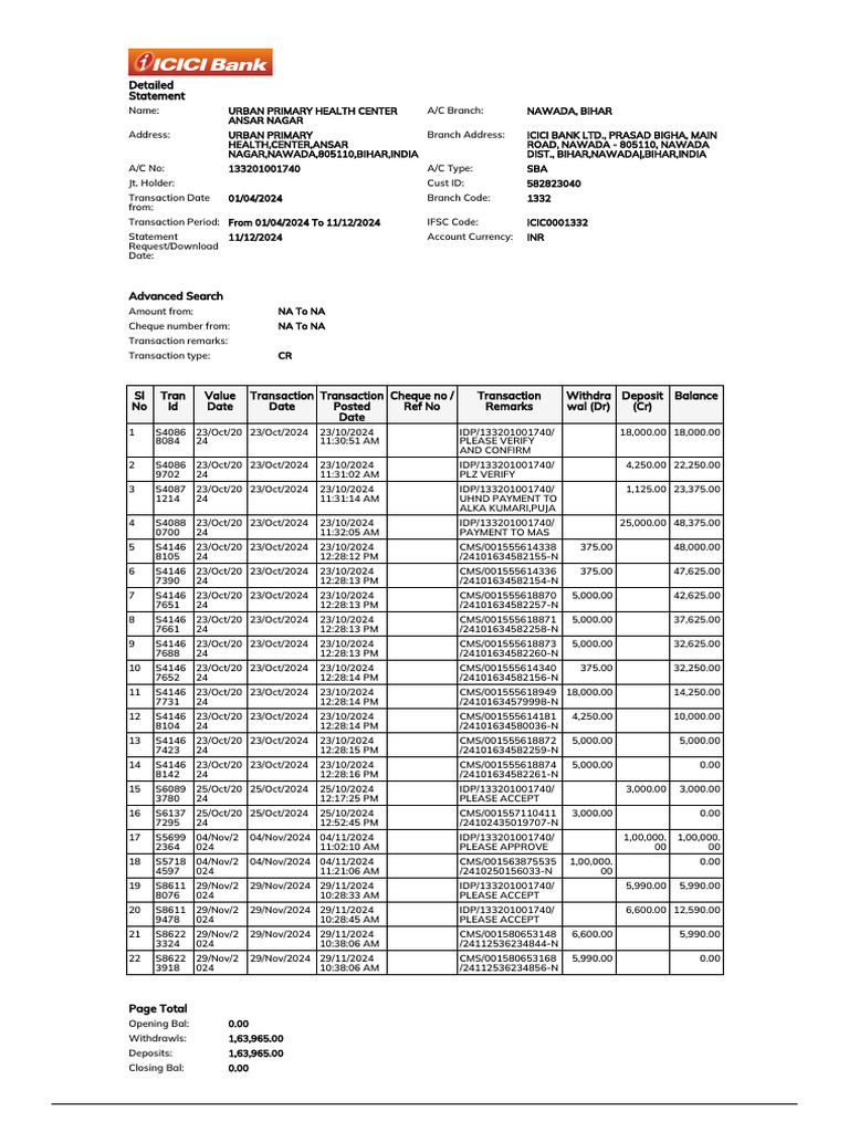 DetailedStatement Ansarnagar | PDF | Payments | Banks