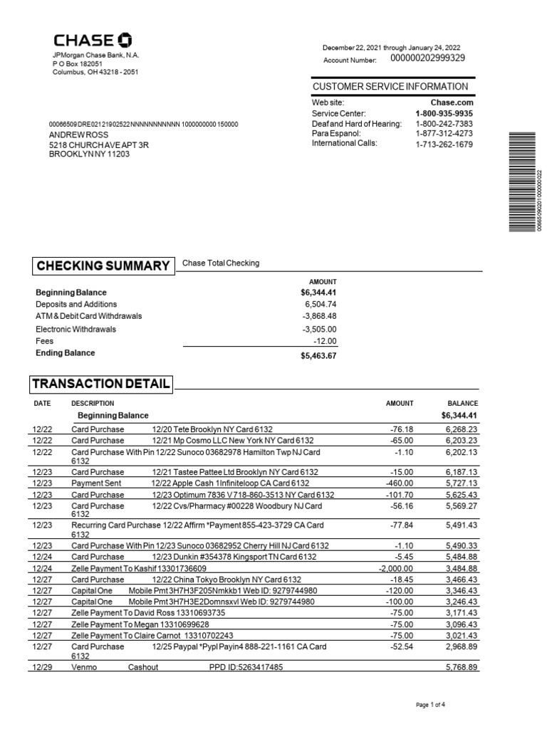 DEC TO JAN | PDF | Transaction Account | Banks